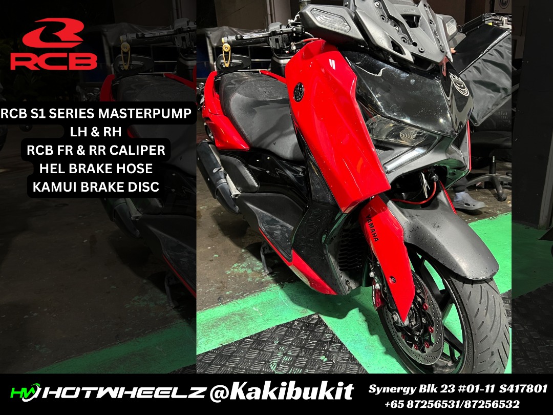 YAMAHA XMAX 300-RCB MASTERPUMP/HEL HOSE/RCB CALIPER/KAMUI BRAKE DISC ...