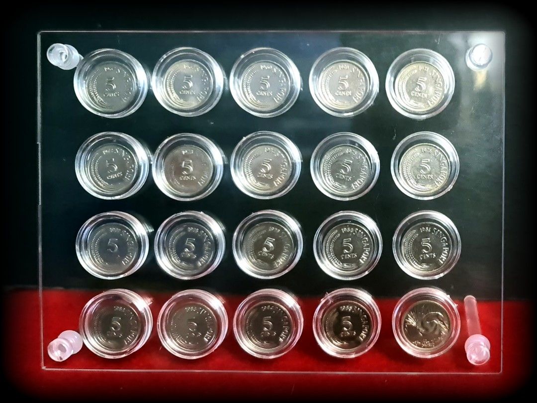 5-Cent COLLECTOR'S FULL SET 1967-1985 SINGAPORE SNAKEBIRD COIN SERIES ...
