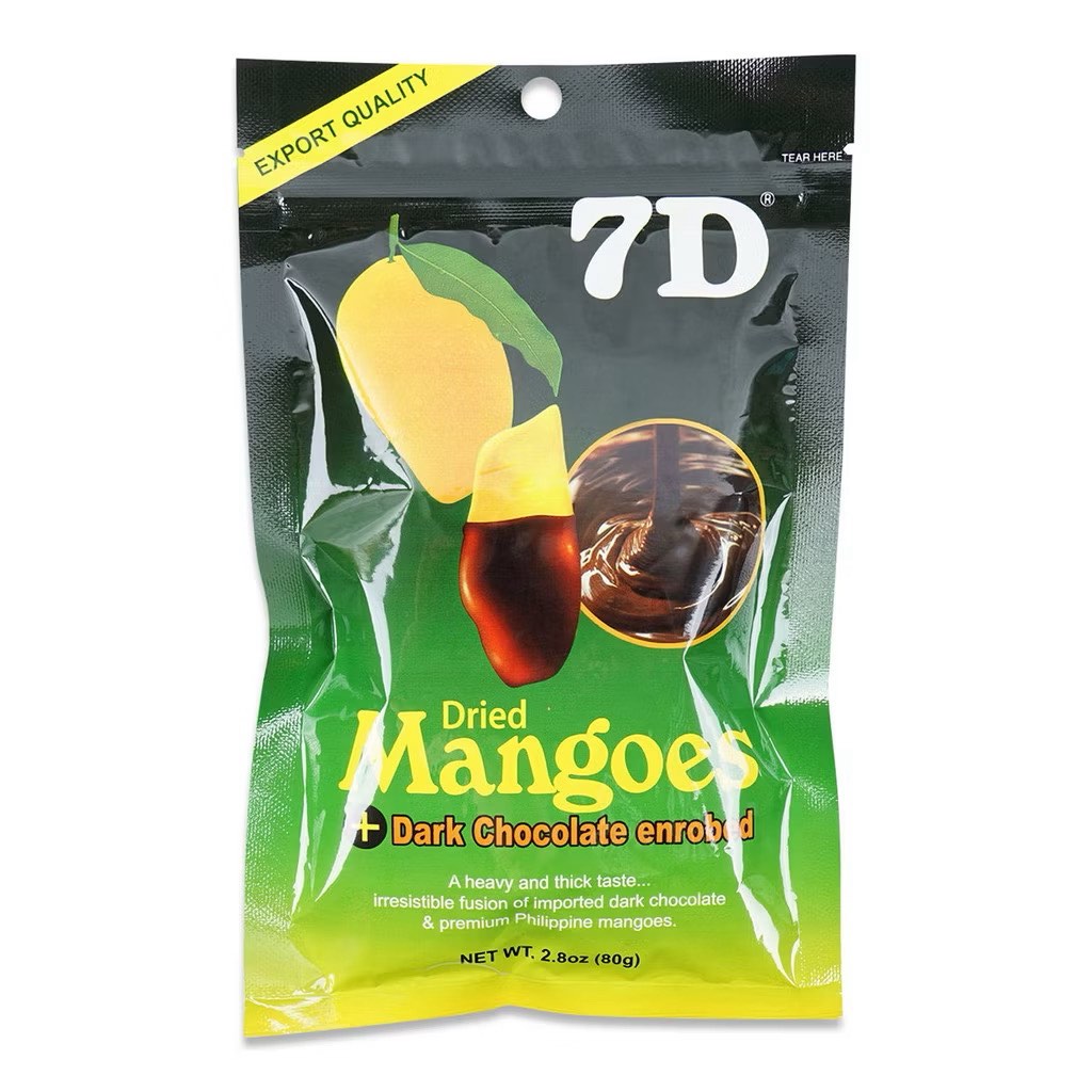 7D Dried Mango with Dark Chocolate enrobed 80g, Food & Drinks, Packaged ...