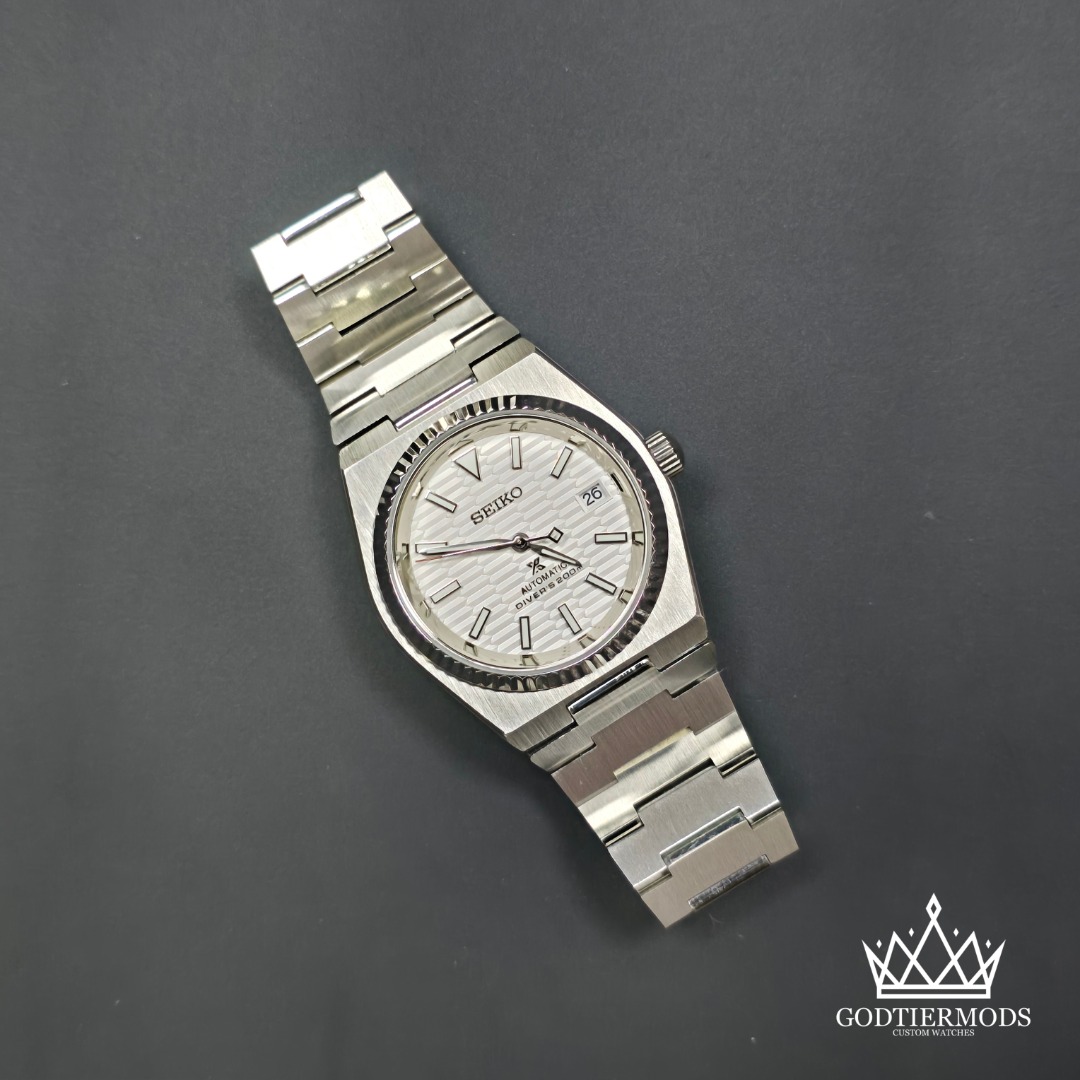 [BUILD] PRX Seiko Mod Fluted Bezel | White Hexagon Dial | Polish Hands ...