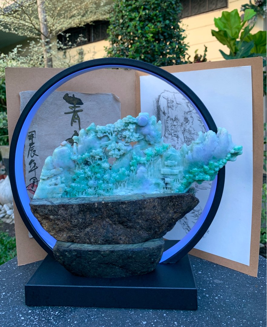 Burmese Jade Display Landscape, Furniture & Home Living, Home Decor ...