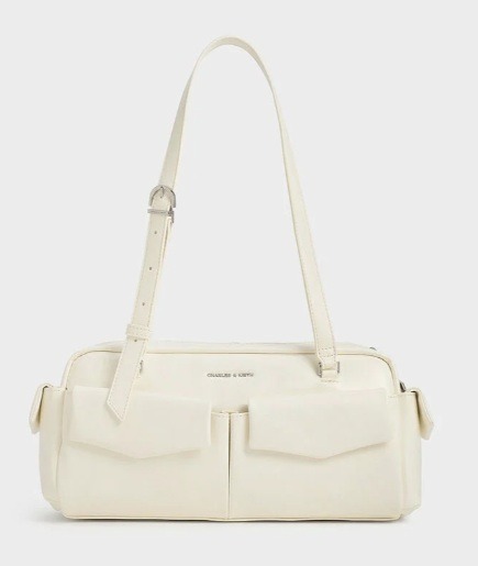CHARLES AND KEITH Rachel Elongated Multi-Pocket Shoulder Bag, Women's ...