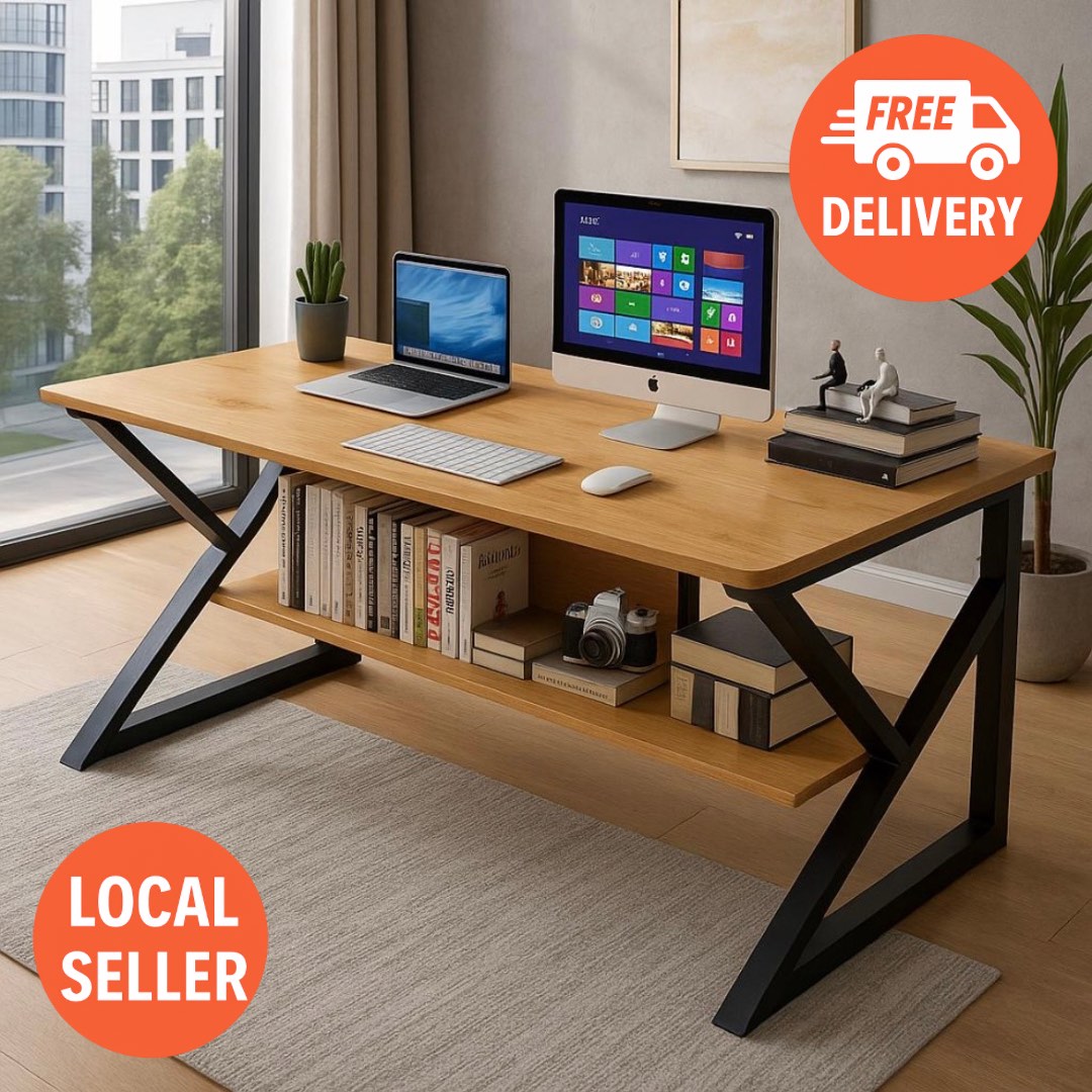 [FREE DELIVERY] Large Writing Desk | Home Office Study Desk | Wooden ...