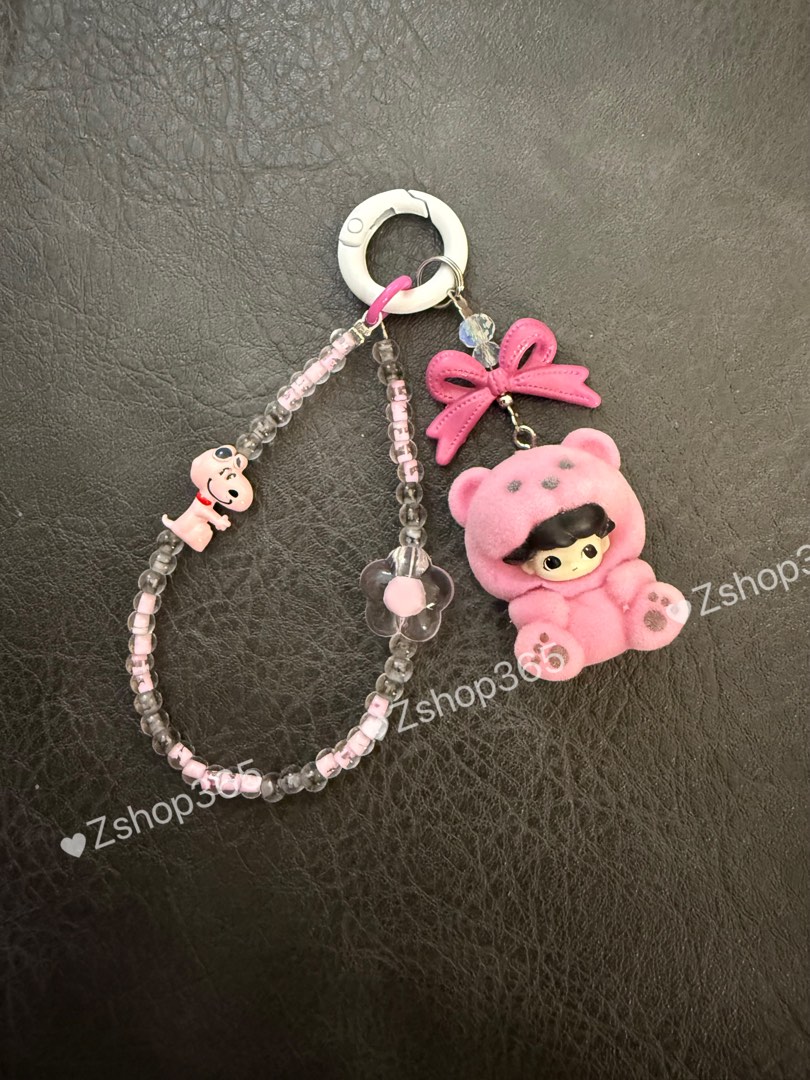 [Furry Pink Dimoo x Snoopy Strap]- Mini phone-strap | Bag Charm ...