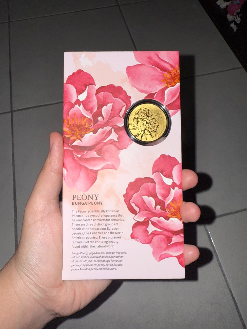 Habib Gold Coin Bloom Collection Flower Bunga Peony, Hobbies & Toys ...
