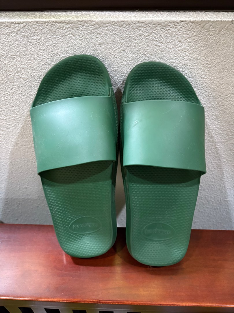HAVAIANAS Green Rubber Slides (41/42), Men's Fashion, Footwear ...