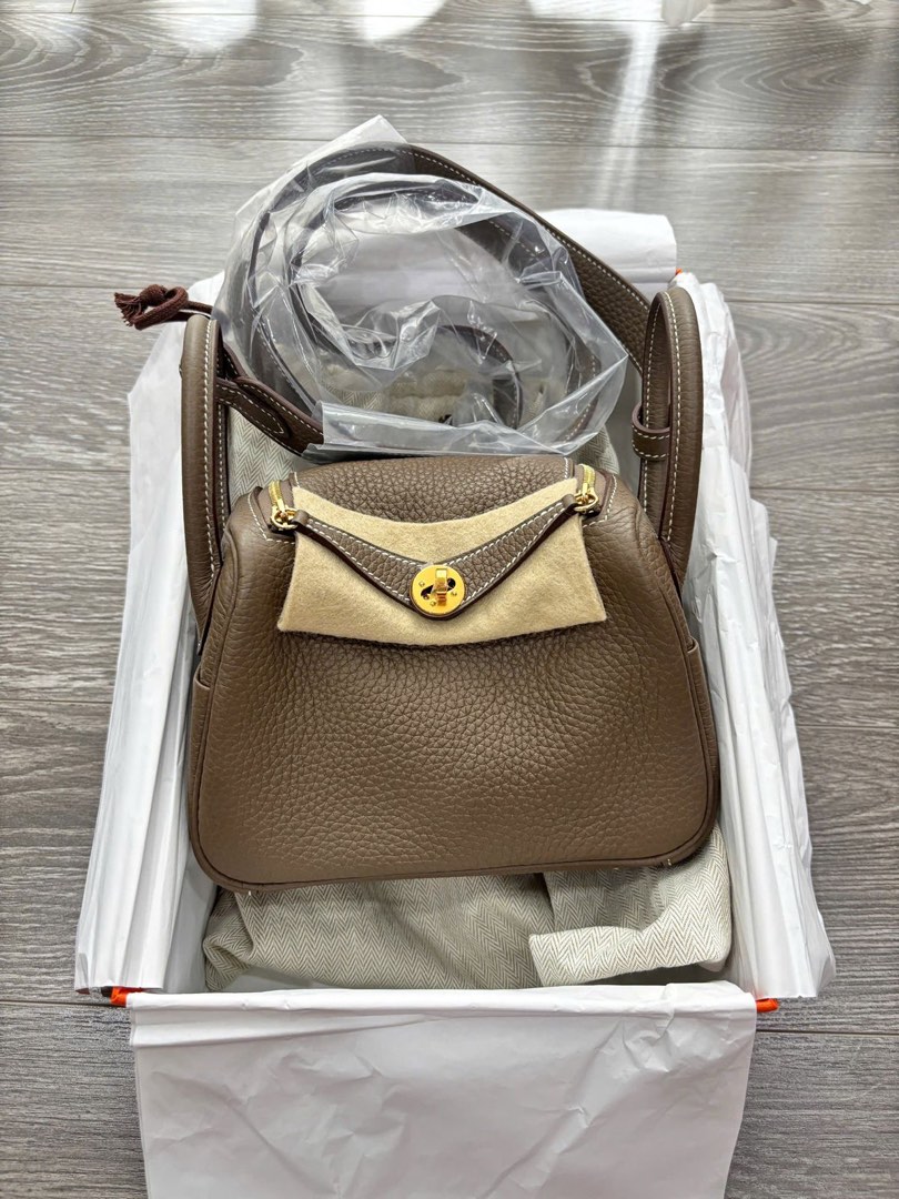 Hermes Mini Lindy Etoup GHW V1 long strap, Luxury, Bags & Wallets on ...