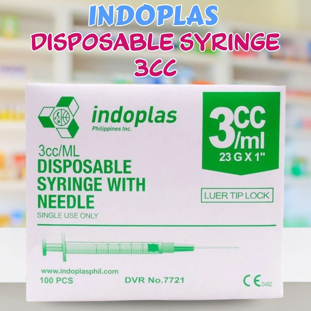 INDOPLAS DISPOSABLE SYRINGE 3CC 100 PER BOX, Health & Nutrition ...
