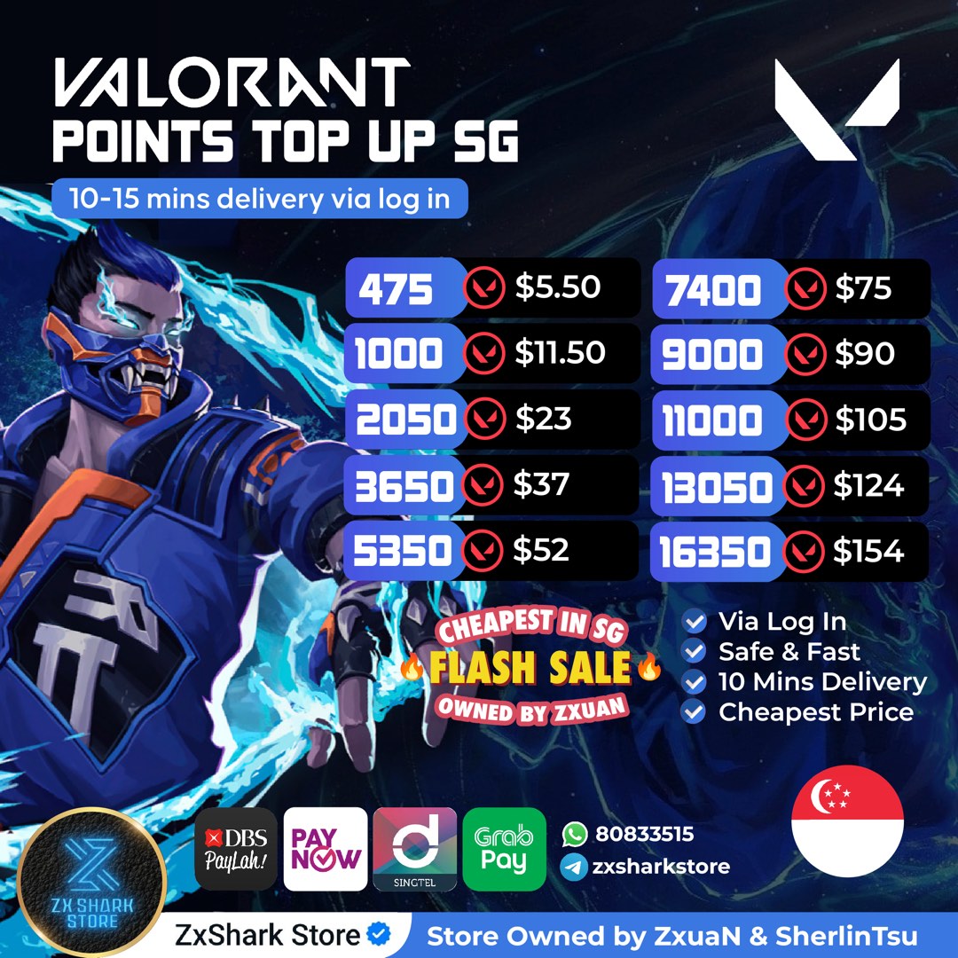 INSTANT 100% CHEAPEST 24/7 Valorant Points Top Up Redeem Code & Log in ...
