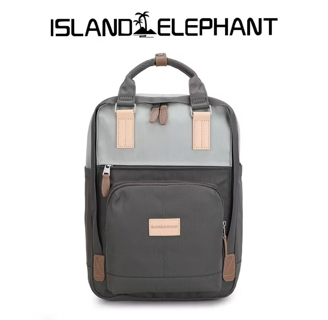 Island Elephant Blue Grey Laptop Backpack, Women's Fashion, Bags ...