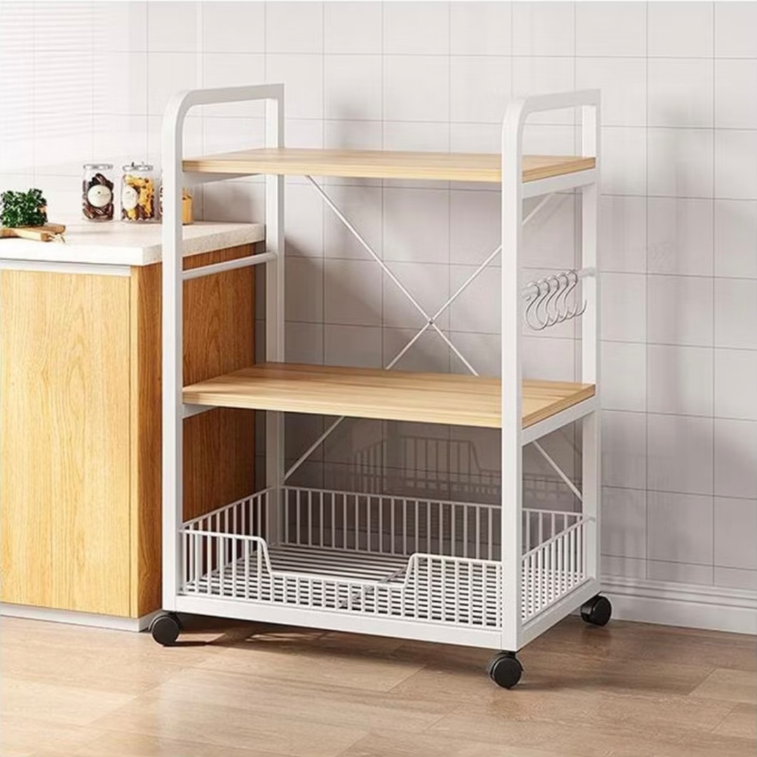 Metal Frame Kitchen Rack | Multi-Layer Utility Shelf Rack | Rolling ...