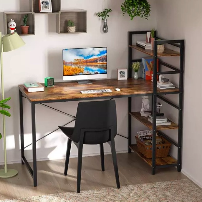 Office Table with Shelf | Computer Table with Storage | Study Desk with ...