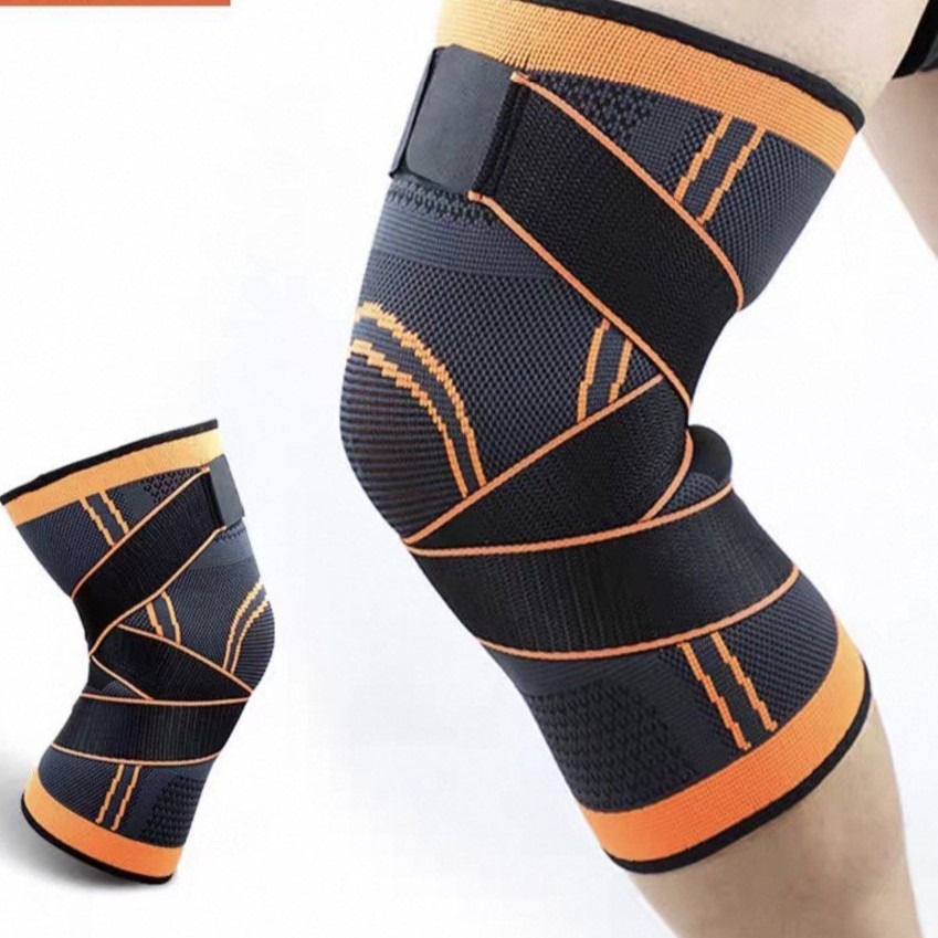Orange Knee Guard Knee Brace with Support Straps L size, Sports ...