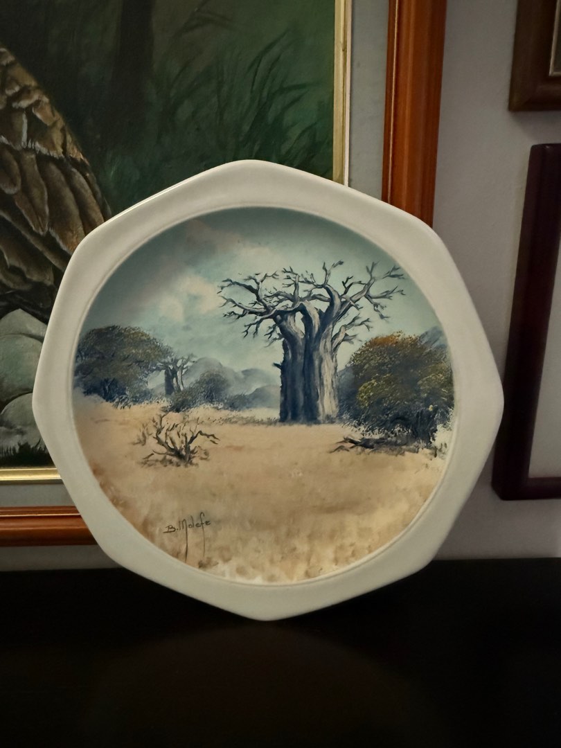 Original Painting by B. Molefe on Porcelain Plate ( Signed), Furniture ...