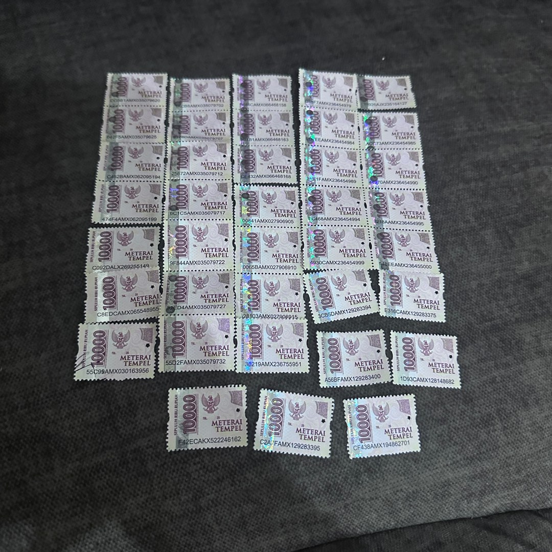 Perangko materai matrai 10.000 sepuluh ribu baru bekas lepasan all take ...