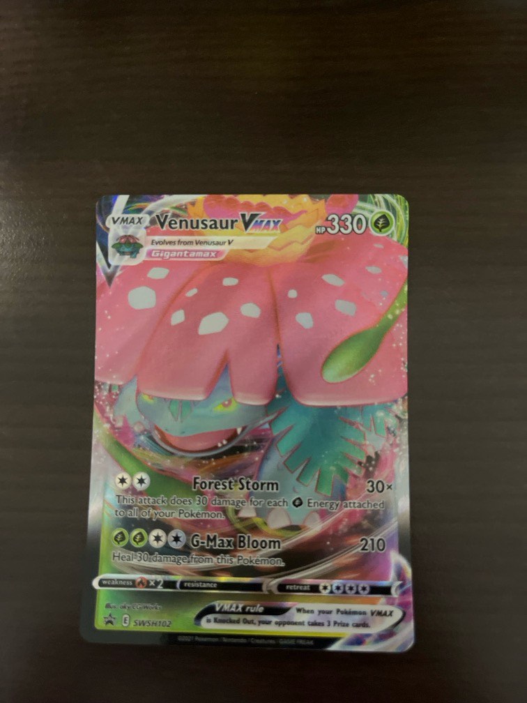 Pokemon tcg - Venusaur Vmax - black star promo, Hobbies & Toys, Toys & Games on Carousell