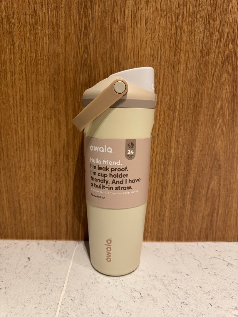 NEW! READY STOCK, Owala FreeSip Sway 30oz, Lightly Toasted, Waterbottle with straw, Handle ...