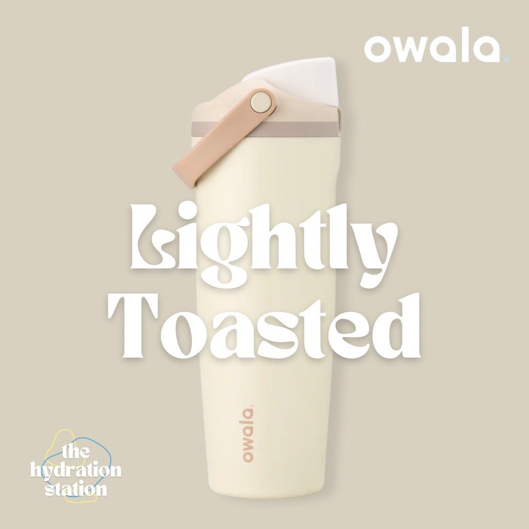 NEW! READY STOCK, Owala FreeSip Sway 30oz, Lightly Toasted, Waterbottle with straw, Handle ...