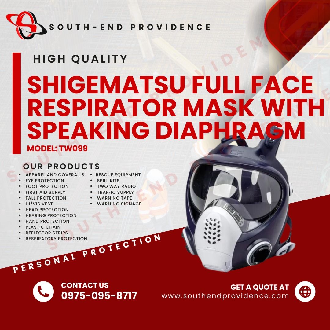 SHIGEMATSU Full Face Respirator Mask with Speaking Diaphragm TW099, Everything Else, Others on ...