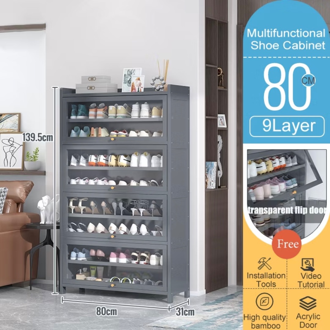 Tall Shoe Cabinet With Doors | Multilayered Flip Door Shoe Rack | High ...