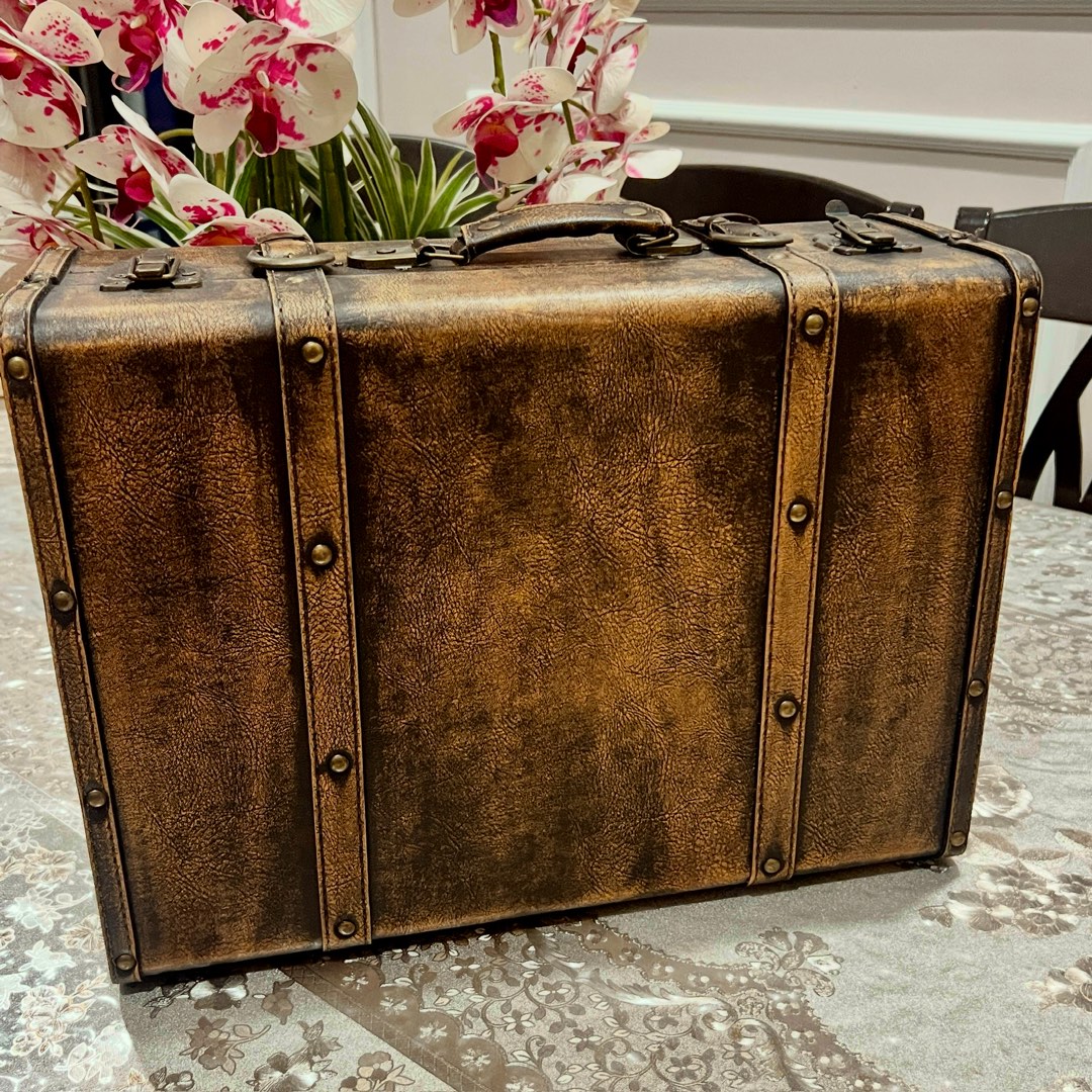 Antique XL Wooden Briefcase Display Chest, Furniture & Home Living ...