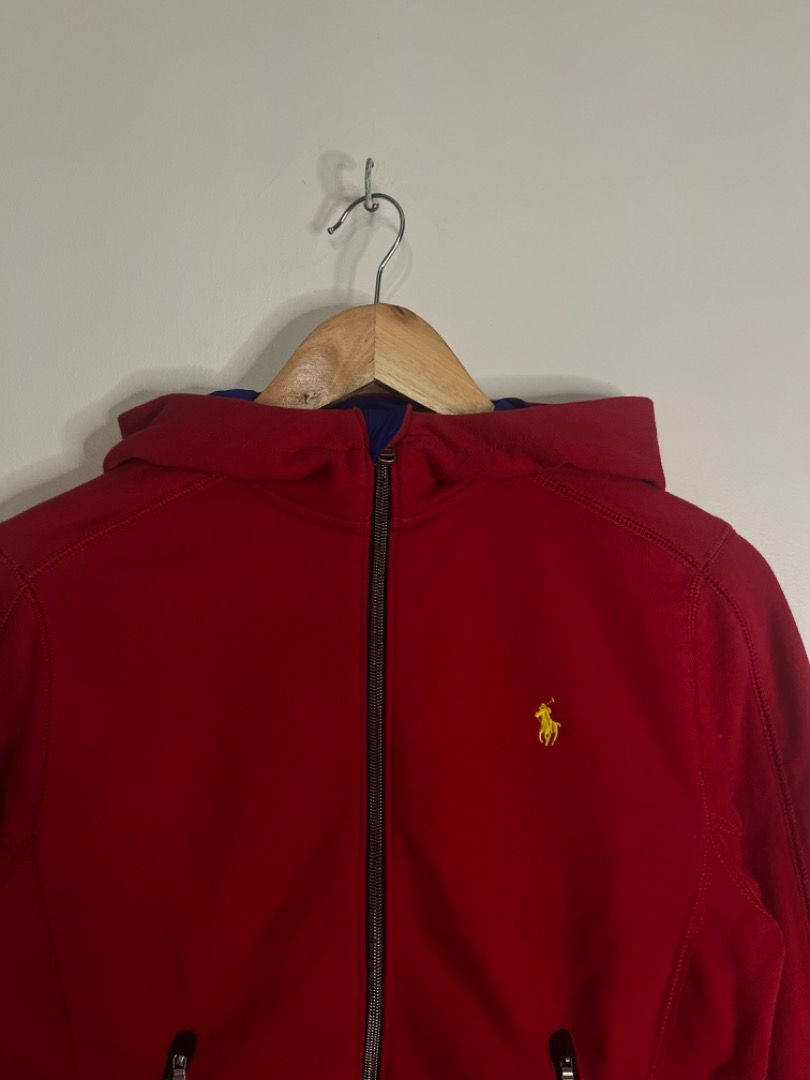 Authentic Polo Ralph Lauren Red Zip-up Hoodie, Luxury, Apparel on Carousell