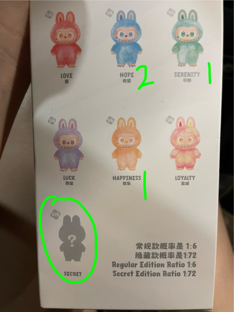 BNIF v3 LABUBU ENERGY HOPE LUCK HAPPINESS SERENITY WTT WTS, Hobbies ...