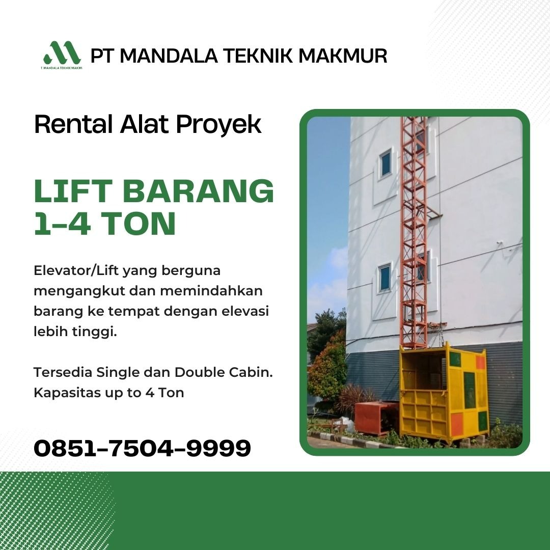 Cargo Lift, Lift Proyek, Lift Material, Lift Barang Jember | Sewa Alat ...