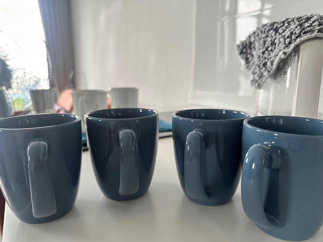 Corelle Deep blue coffee cup set, Furniture & Home Living, Kitchenware ...