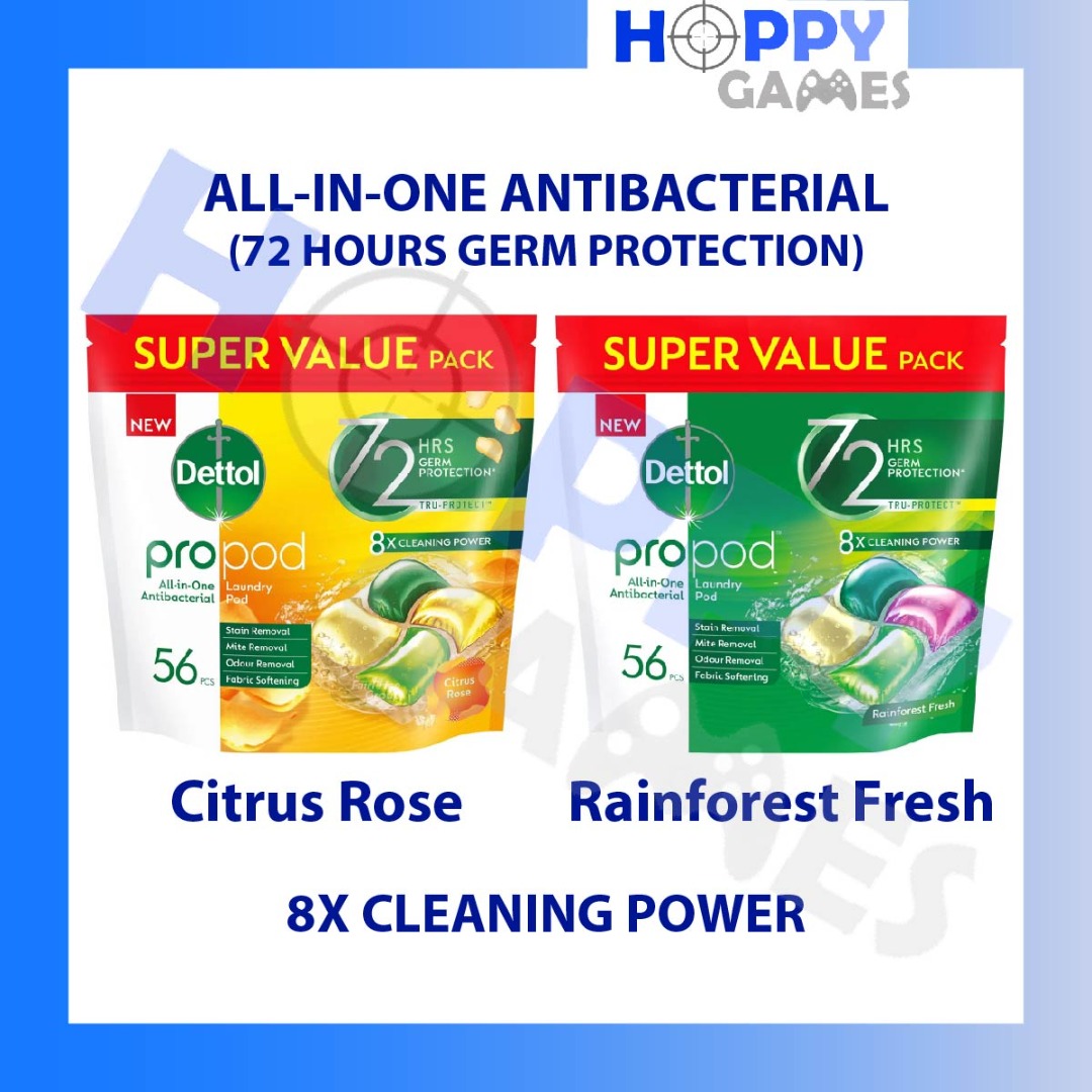 Dettol Propod All in 1 Anti-bacterial Laundry Capsules | Laundry ...