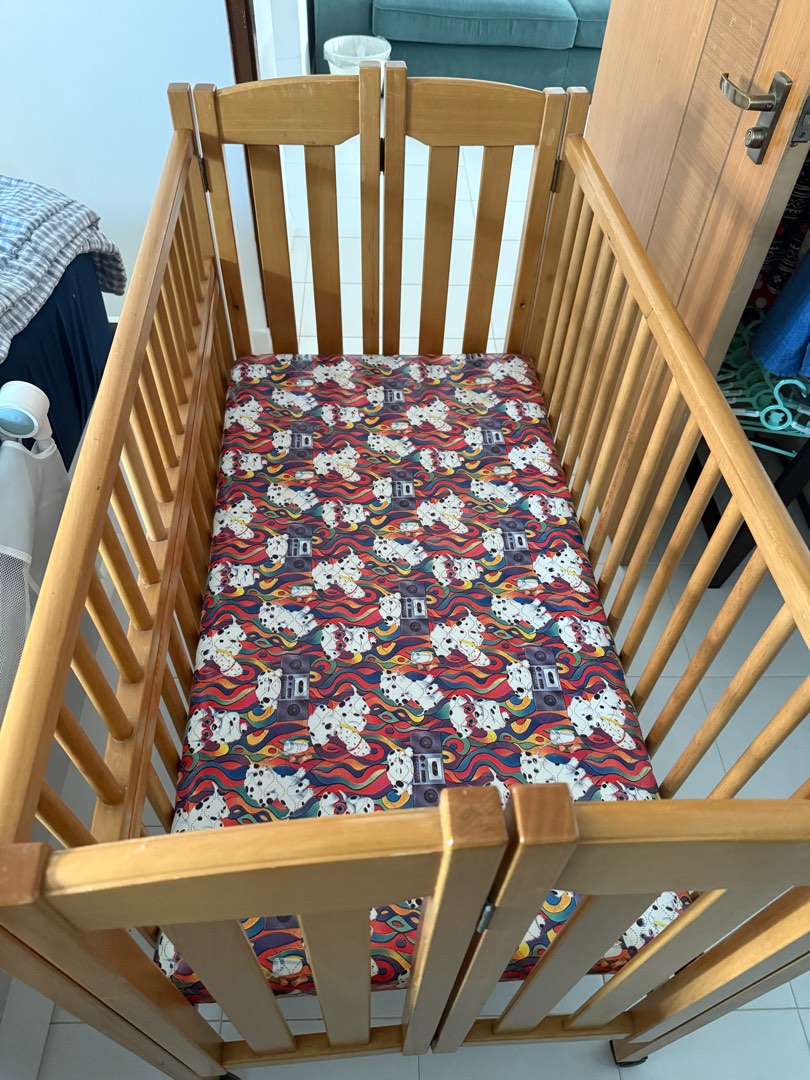 Foldable cot with wheels, Babies & Kids, Baby Nursery & Kids Furniture ...