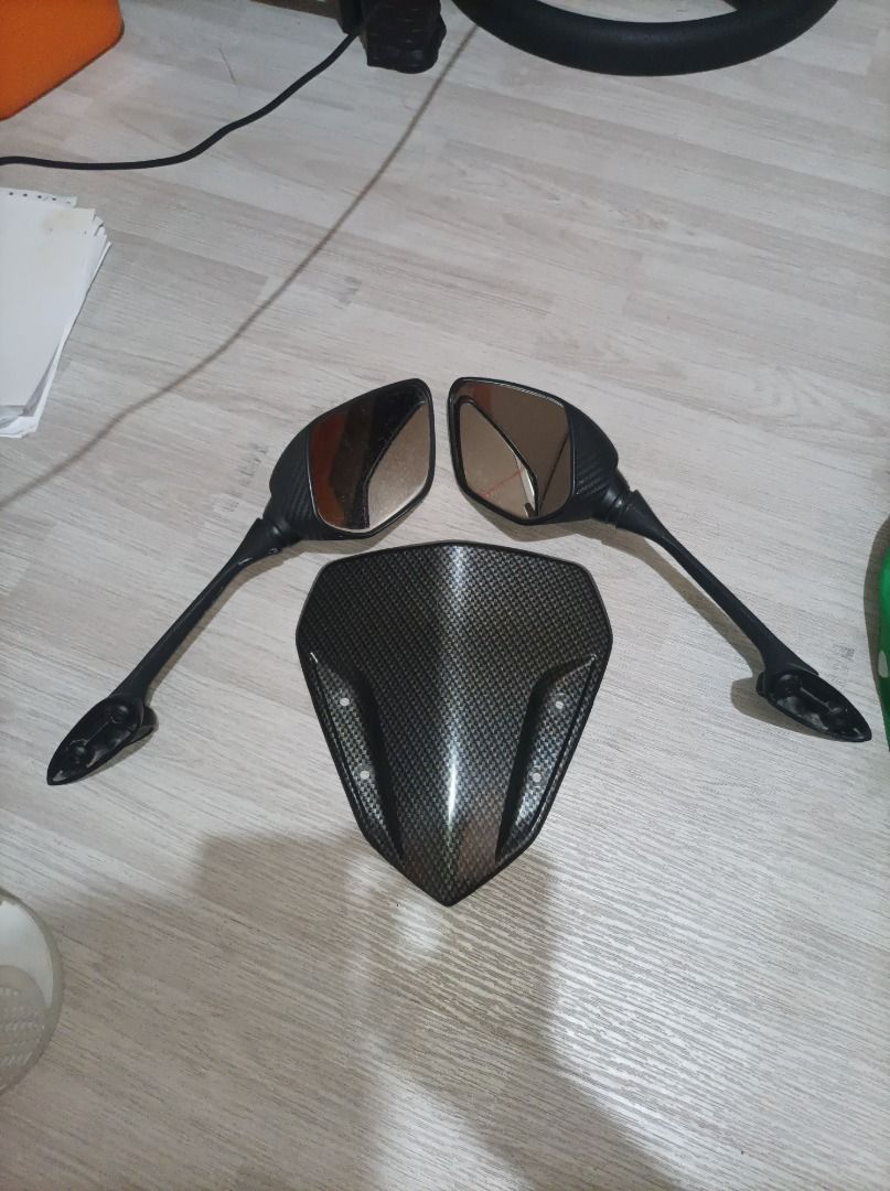 HONDA CLICK V2 VISOR PLUS SIDE MIRROR, Motorbikes, Motorbike Parts ...