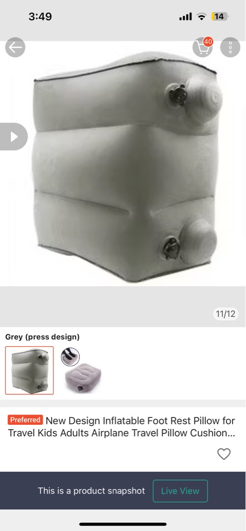 Inflatable leg rest for flights, Babies & Kids, Going Out, Other Babies ...