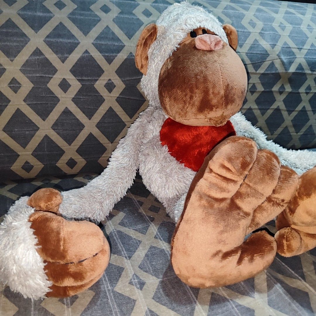 NICI Animals Monkey Love Huggable Strap Plushie Toy., Hobbies & Toys ...