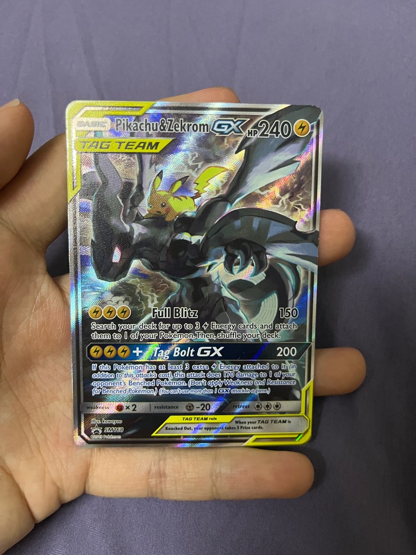 Pikachu & Zekrom Tag Team GX SM168 Alternate Full Art Holo Promo Pokemon Card, Hobbies & Toys ...