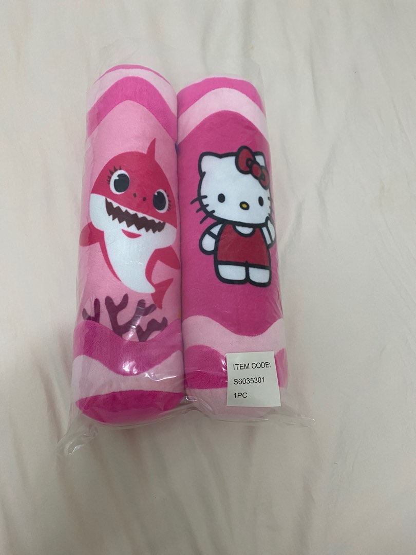 Pink Baby Shark + Hello Kitty Soft Cartoon Bolster Pillow (small) 14 ...