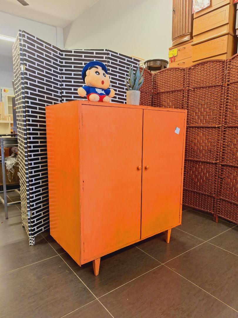 Red Wooden 4-tier Cabinet w/ Drawers | Kabinet 4 tingkat Kayu Merah ...