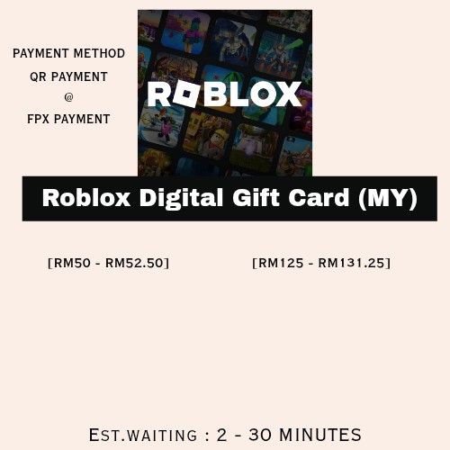 ROBLOX DIGITAL GIFT CARD (MY), Tickets & Vouchers, Vouchers on Carousell