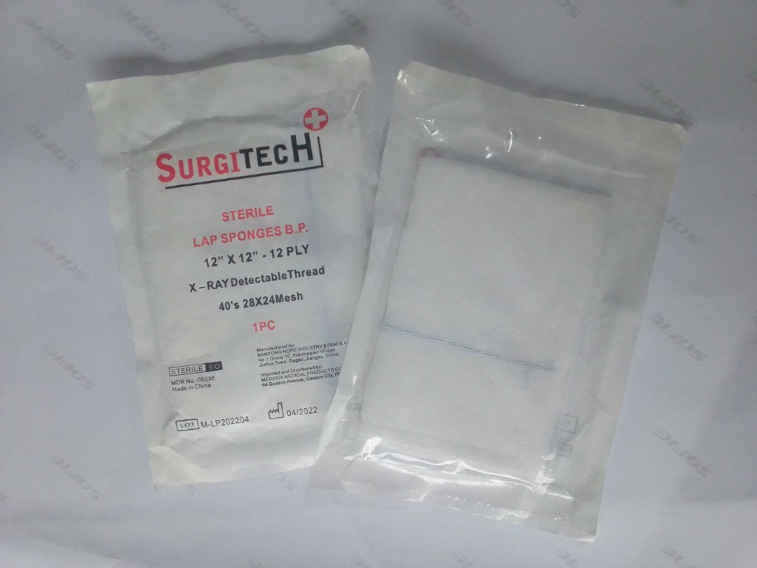 SGT LAP SPONGES-STERILE 12x12- 12PLY X-RAY DETECTABLE THREAD (40'S ...