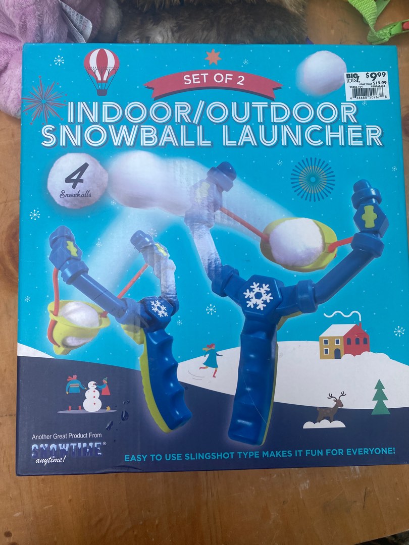 Snowtime Snowball Launchers (Set of 2) w/4 Snowballs for Indoor ...
