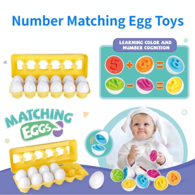 The set includes shape matching (12 pieces) and number matching (12 ...