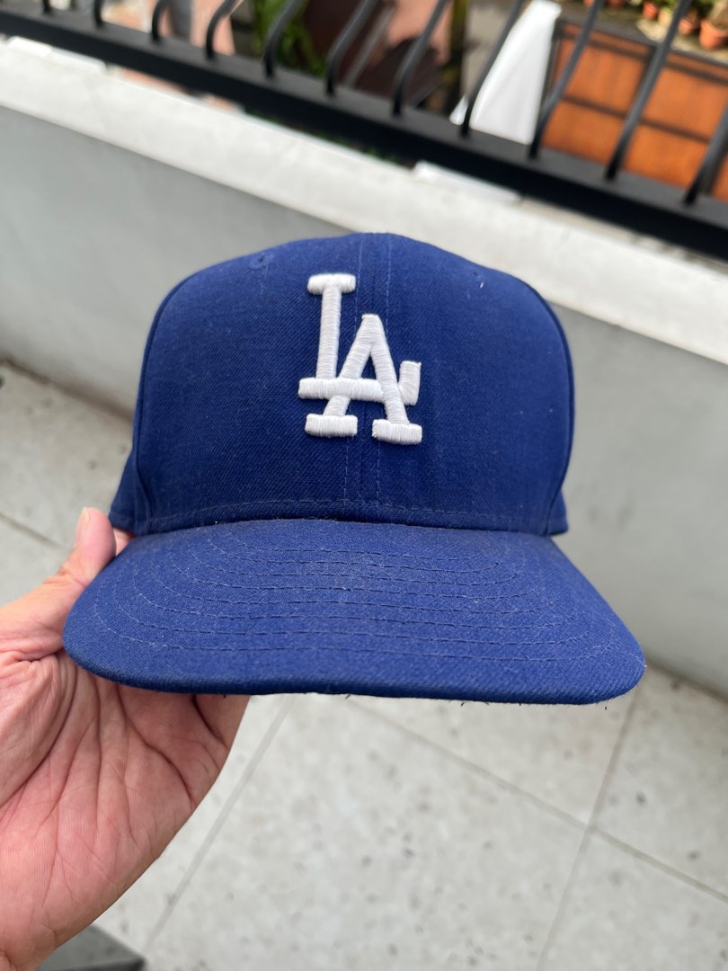 Topi New Era LA Biru MLB 7 3/8, Fesyen Pria, Aksesoris, Topi di Carousell