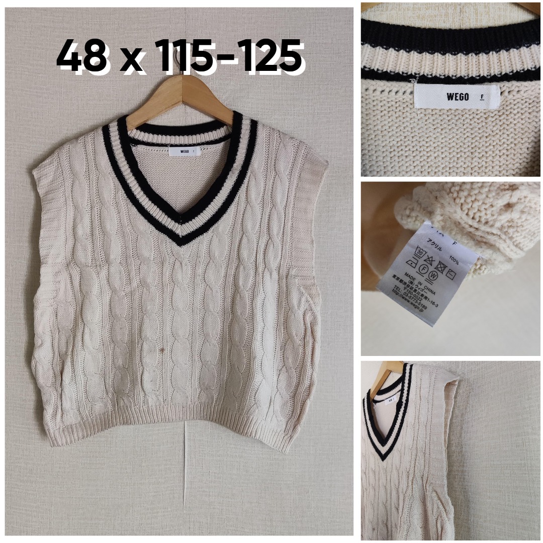 Vest Kepang Academia WEGO Coklat Susu Coksu Size L Wanita Atasan Cewek ...