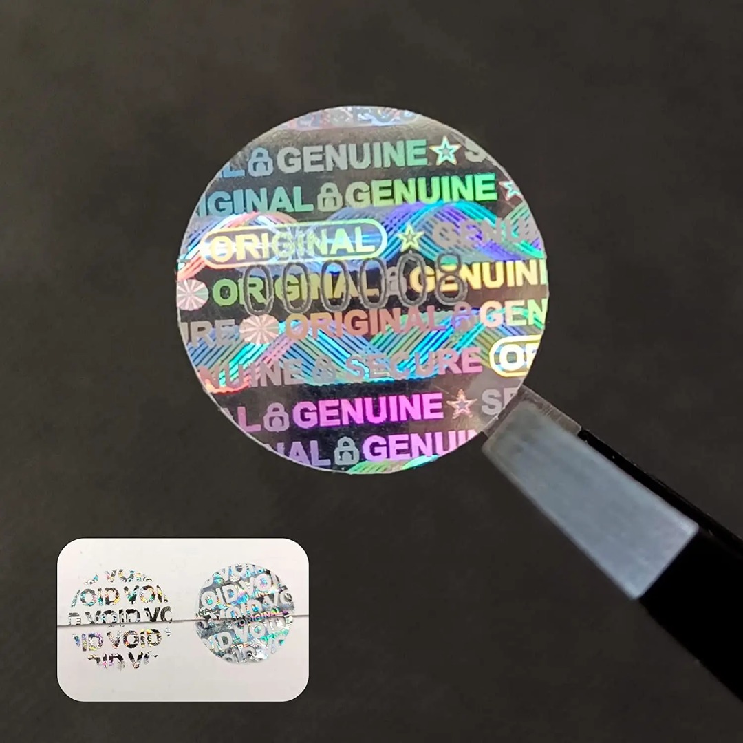 1.5/2cm Circular Tamper Proof Hologram Stickers, Custom Warranty Seal Sticker, Genuine Security ...