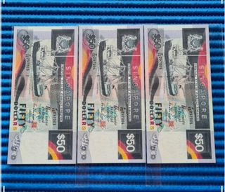 3X Singapore Ship Series $50 Note F/52 209957-209959 Run Dollar ...