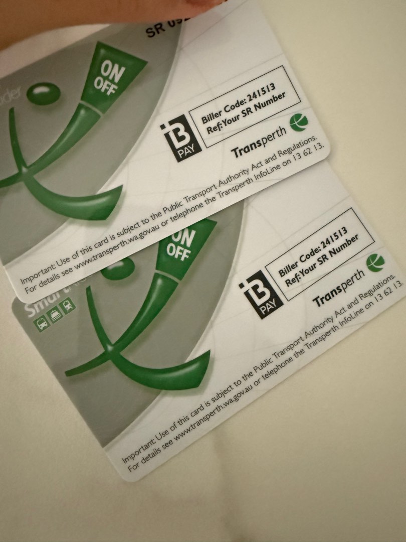 2 x Transperth SmartRider Card (with balance), Hobbies & Toys, Travel ...