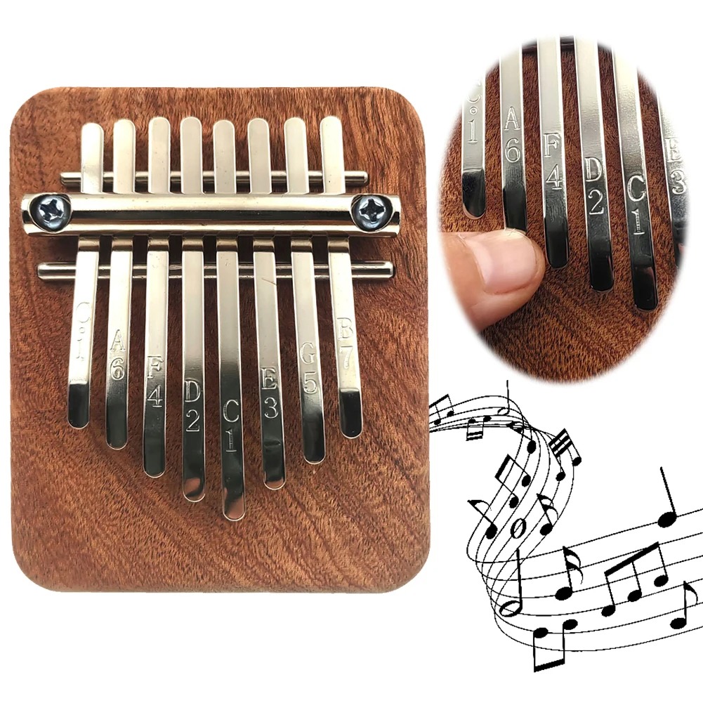 8 Key Mini Kalimba Mini Thumb Piano Portable Wooden Finger Piano Finger ...