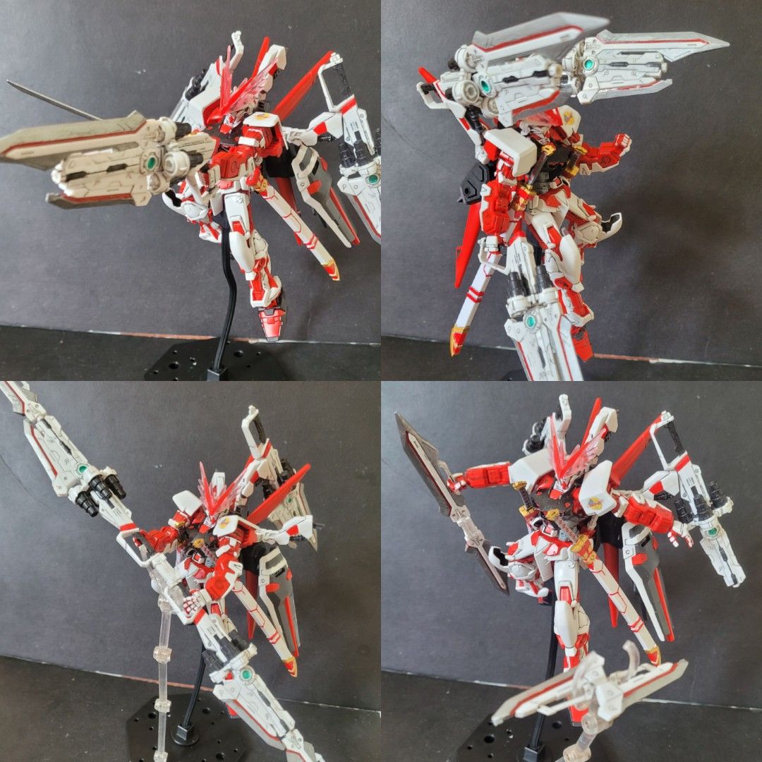 可交換或買 已砌 已上色完成品 加副廠紅龍改件 hgce hg 1/144 MBF-P02異端高達 紅迷惘 紅龍形態 Astray Red Frame red dragon gundam ...