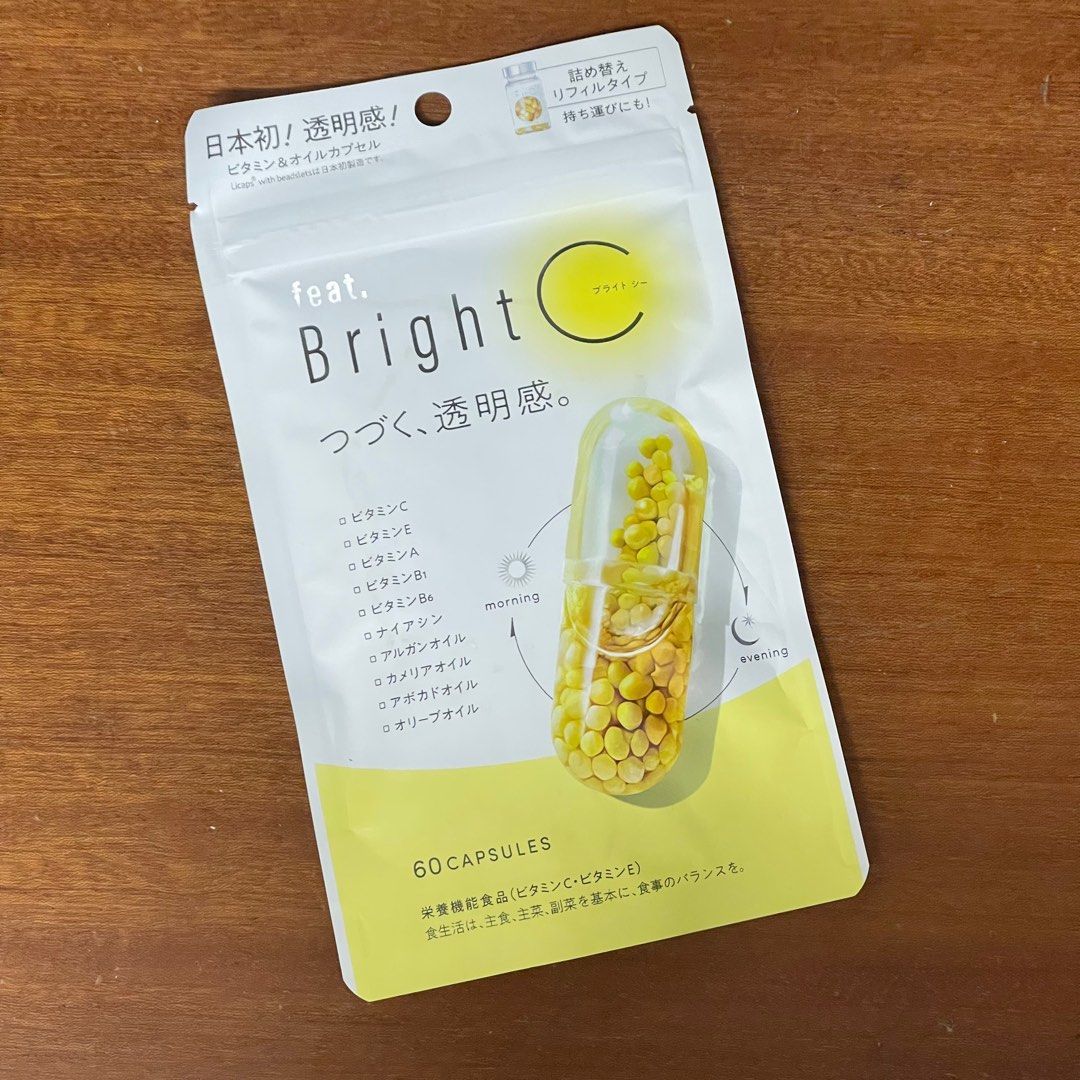 {超平放!!}{日本直送}{全新未開封包裝} feat.Bright C 維他命C 膠囊 60粒 30日份 補充包 健康 美白 美容 透明感 美容油 維他命 維c 維生素, 健康及營養食用品 ...