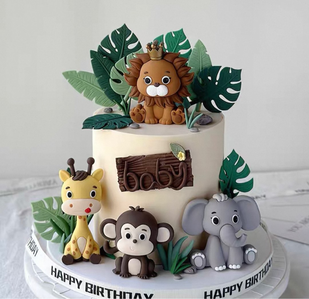 Set Cake Topper Animals & Plants - Kids cake topper design, Babies ...